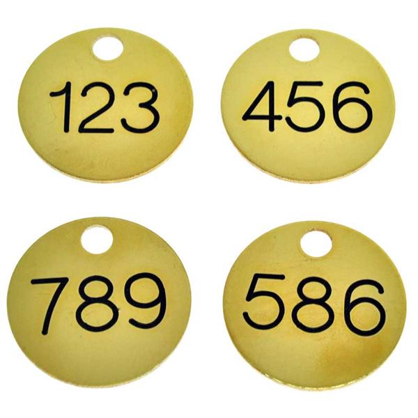 1 25 Inch Solid Brass Key Tag Numbered