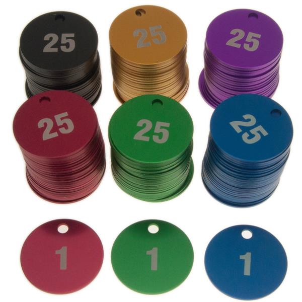 NUMBERED Aluminum Round Key Tag 1 1/4 Inch Diameter STOCK