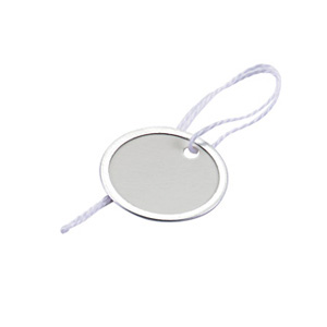 Metal Rim Paper Key Tag with String - 1 7/8 Inch