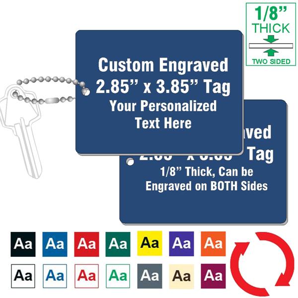 Custom Key Tag - 3 Inch x 4 Inch XL Rectangle